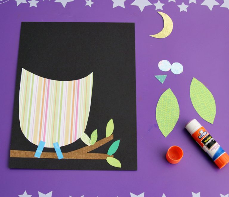 Colorful Owl Paper Collage - Make and Takes