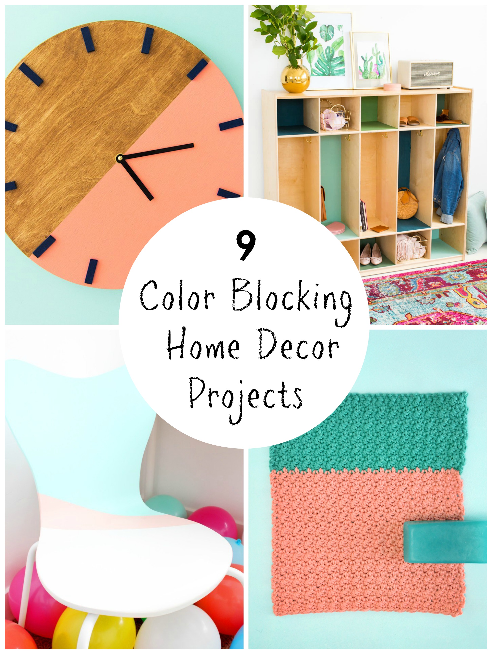 9 NOW Ideas: Color Blocking DIY Home Decor Projects - Make and Takes