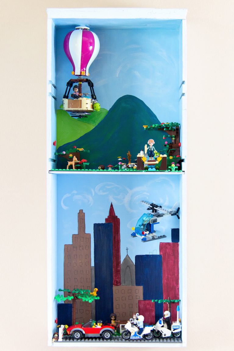 DIY LEGO Display Idea Using a Thrifted Drawer - Make and Takes