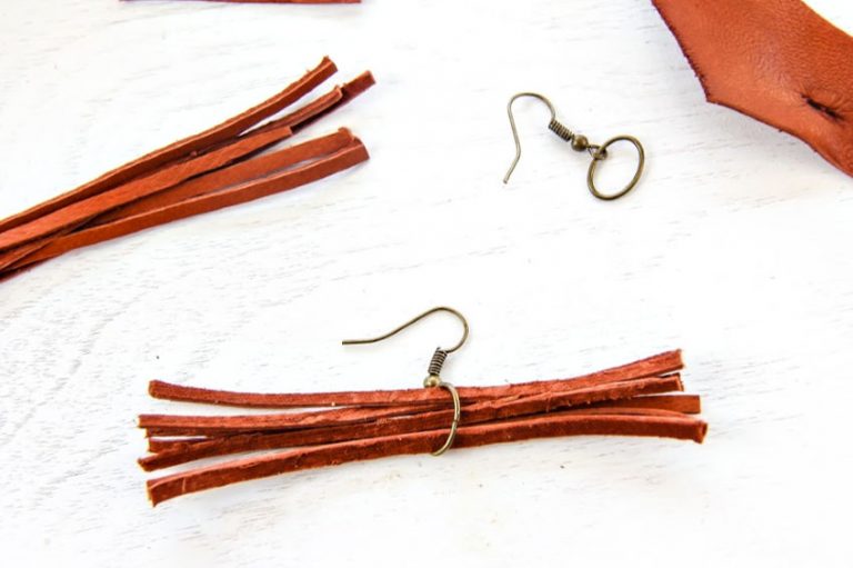 How to Make DIY Leather Tassel Earrings - Make and Takes