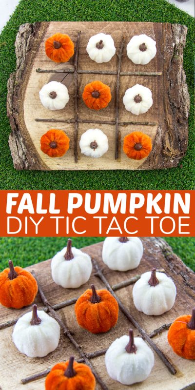 Pumpkin DIY Tic Tac Toe Board for Fall Fun - Make and Takes