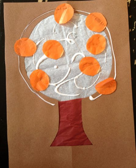 Stained Glass Tissue Paper Fall Tree - Make and Takes