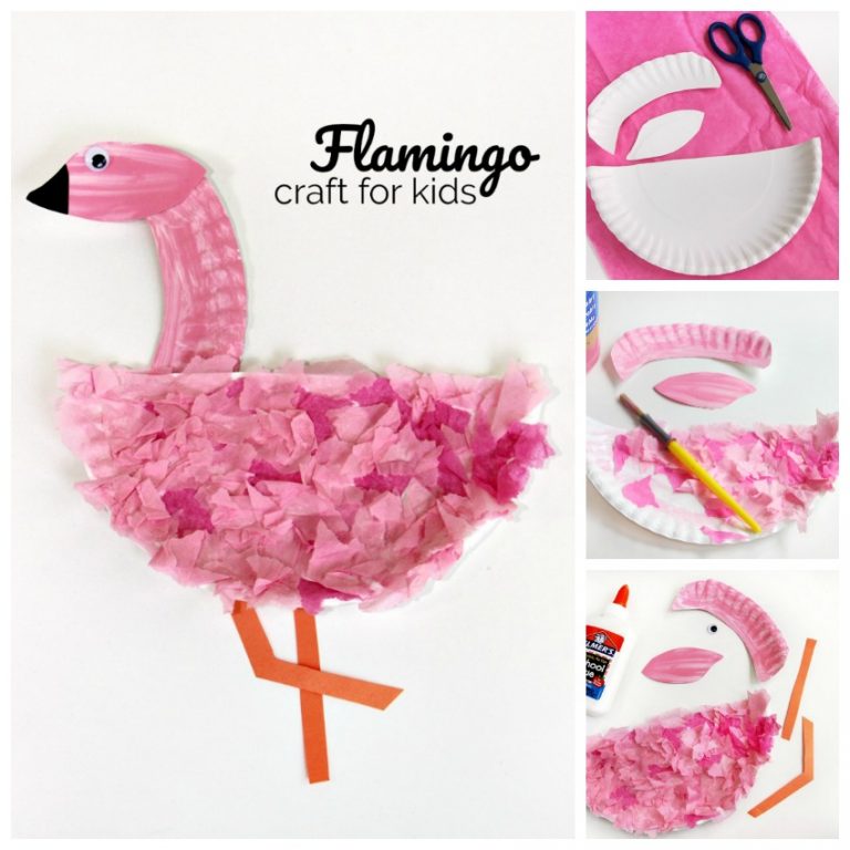 Easy Paper Plate Flamingo Craft for Kids - Make and Takes