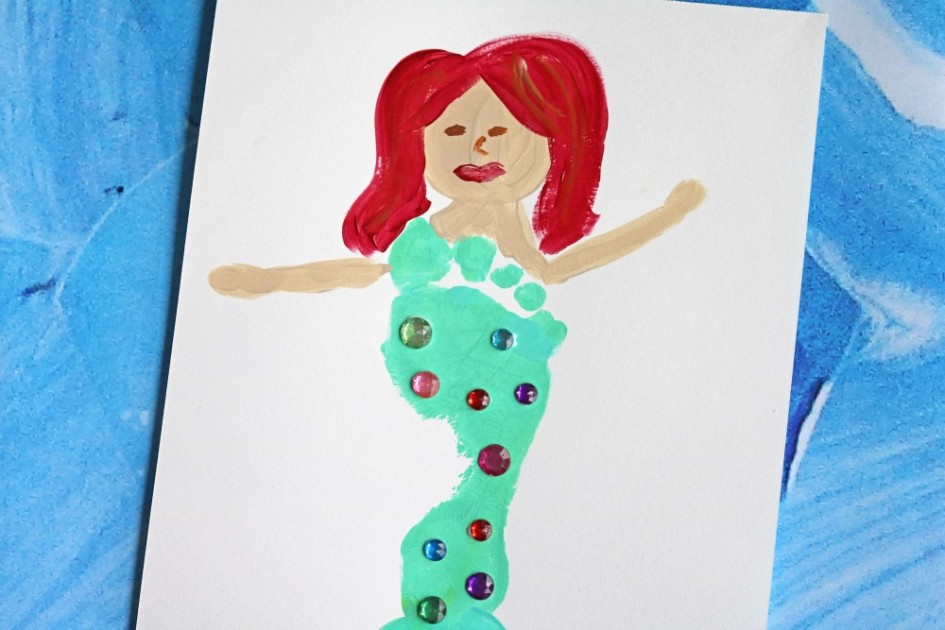 Footprint Mermaid Keepsake Idea - Make and Takes