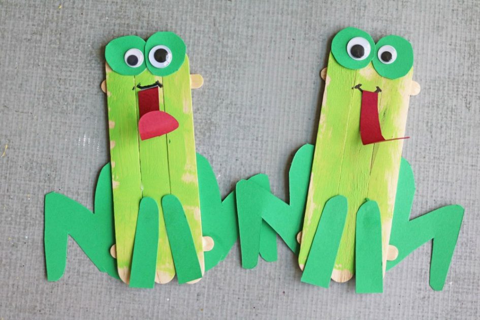 Popsicle Stick Frog Kid Craft - Make and Takes