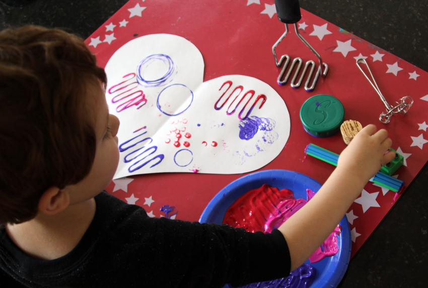 Stamping with Tools to Make Jumbo Valentine Hearts - Make and Takes