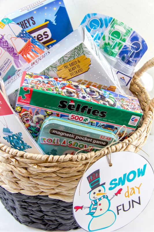 A Gift Basket Full of Activities for Snow Days - Make and Takes