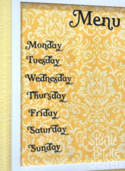Easy Wipe Off Weekly Menu Board - Make and Takes