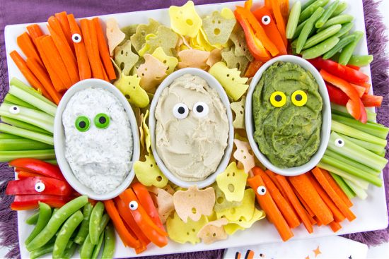 Healthy Halloween Snack Food Tray - Make and Takes