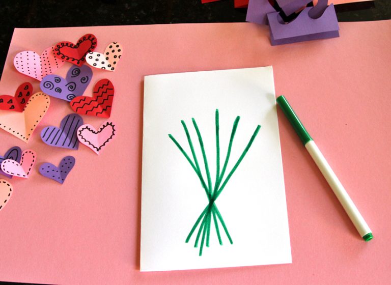 Bouquet of Hearts Card for Valentine's Day - Make and Takes