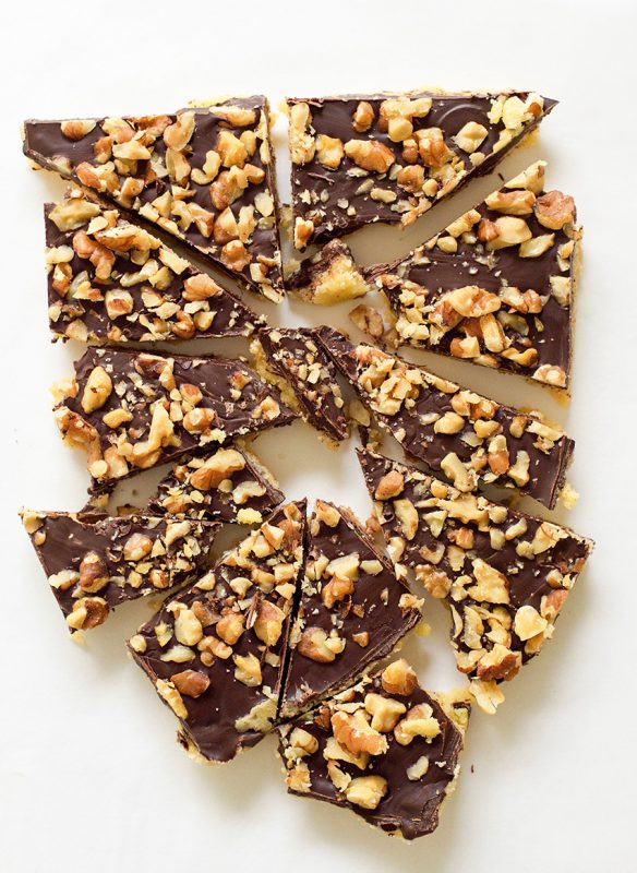Homemade Toffee with Chocolate and Nuts - Make and Takes
