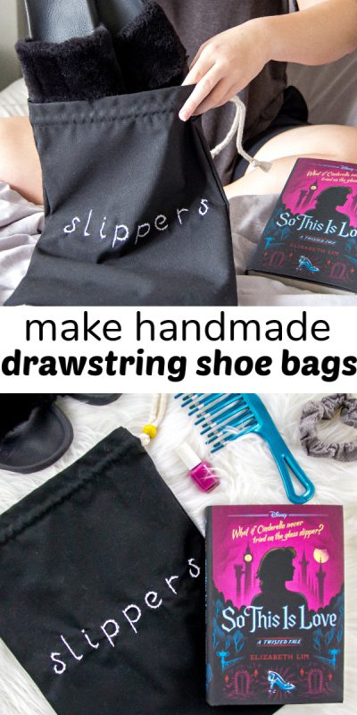 How To Sew a Drawstring Shoe Bag - Make and Takes