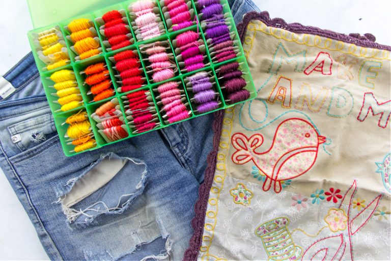 Step-By-Step Instructions for Patching Distressed Jeans - Make and Takes