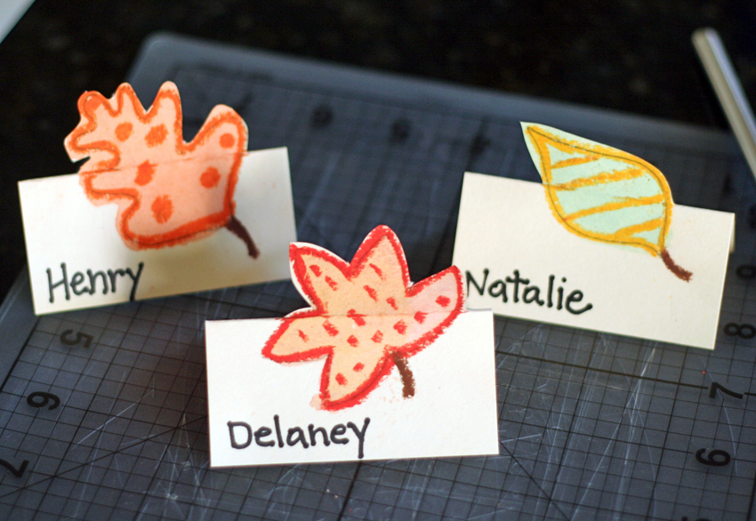 Pop-up Autumn Leaf Place Cards - Make and Takes
