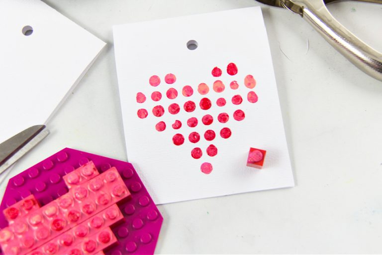 Stamped LEGO Valentines Cards for Kids - Make and Takes