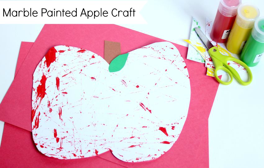 Marble Painted Apple Craft - Make and Takes