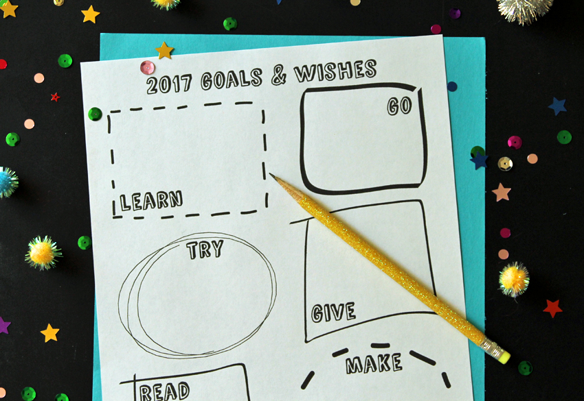 New Year's Goals and Wishes Printable - Make and Takes