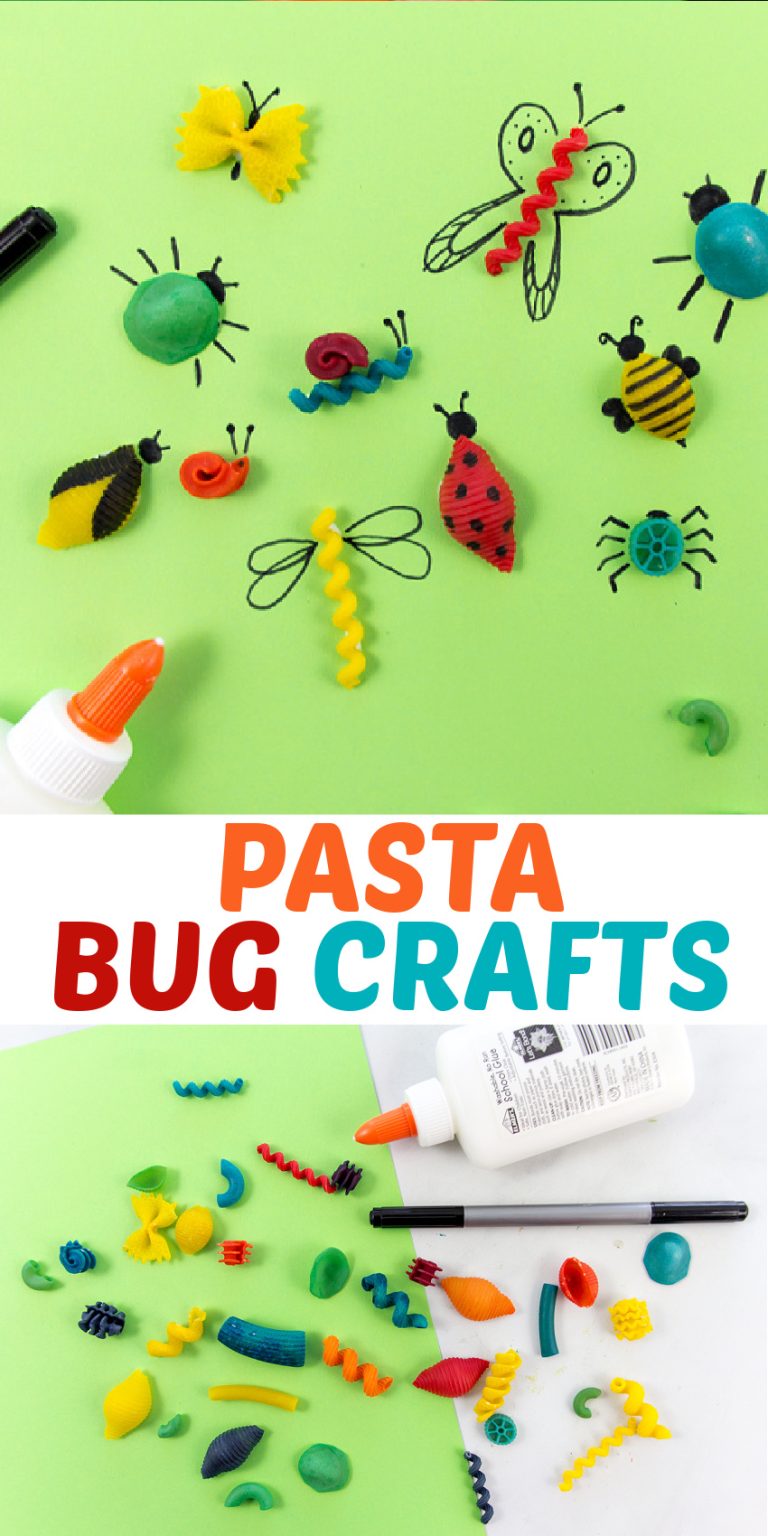 Make These Bright and Colorful Pasta Bug Kids Crafts - Make and Takes