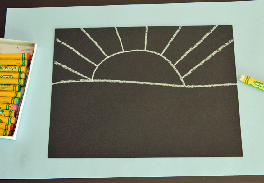 Oil Pastel Art: Warm Sun and Cool Water - Make and Takes