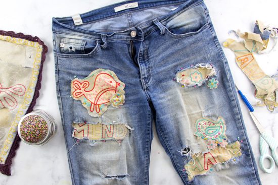 Step-By-Step Instructions for Patching Distressed Jeans - Make and Takes