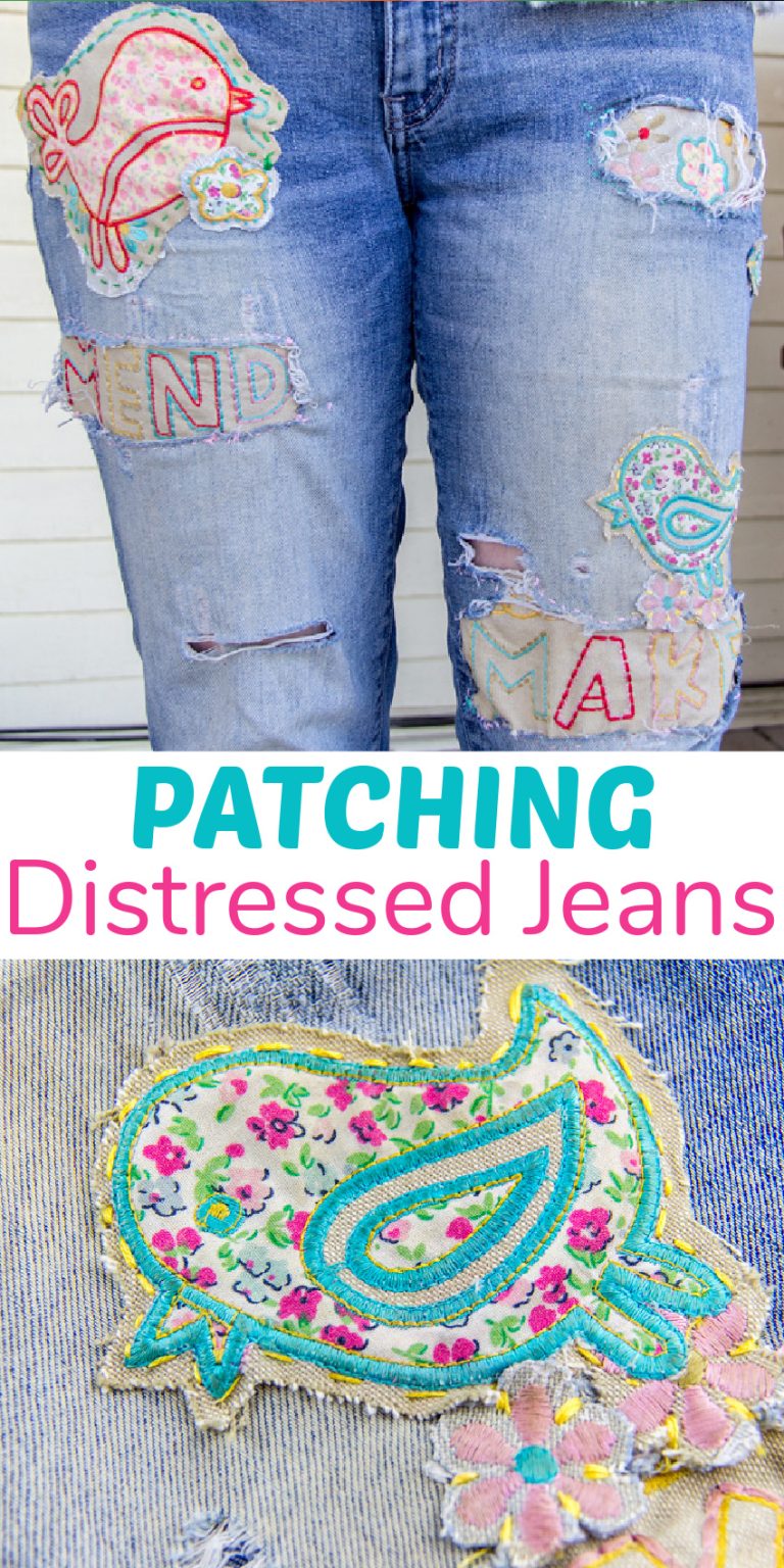 Step-By-Step Instructions for Patching Distressed Jeans - Make and Takes