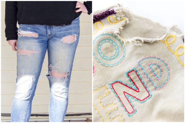 Step-By-Step Instructions for Patching Distressed Jeans - Make and Takes