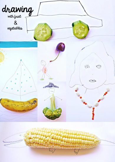 Drawing Activity With Fruits and Vegetables - Make and Takes