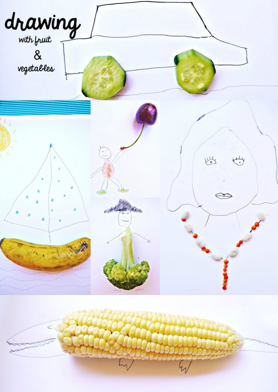 Drawing Activity With Fruits and Vegetables - Make and Takes