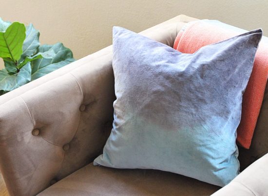 Dip Dyed Velvet Pillow - Make and Takes