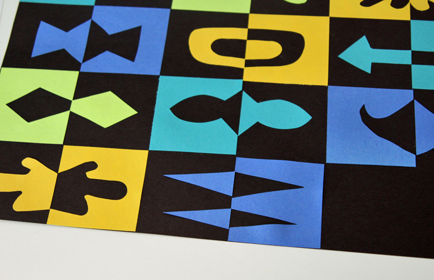 Positive and Negative Paper Grid Art - Make and Takes