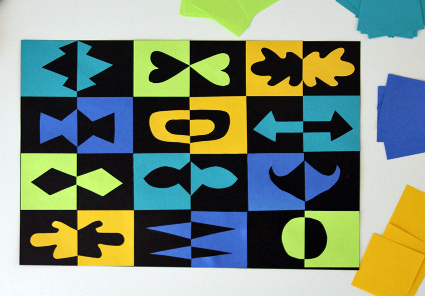 Positive and Negative Paper Grid Art - Make and Takes