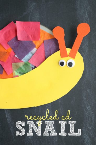 Recycled CD Snail Kid Craft - Make and Takes