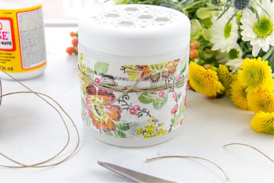 Repurposing Plastic Odor Eliminator Containers for Flowers - MAT