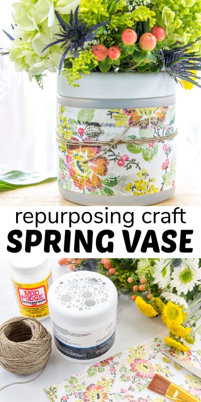 Repurposing Plastic Odor Eliminator Containers for Flowers - MAT