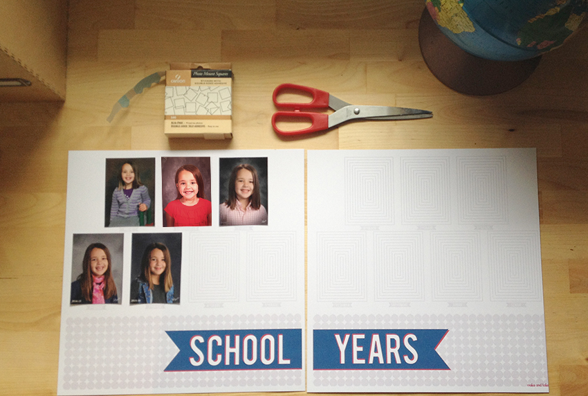 School Pictures Scrapbook Page Printable - Make and Takes