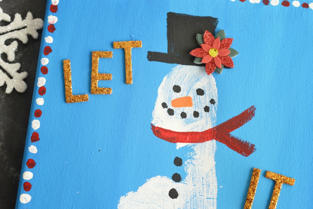 Footprint Snowman Keepsake Canvas - Make and Takes