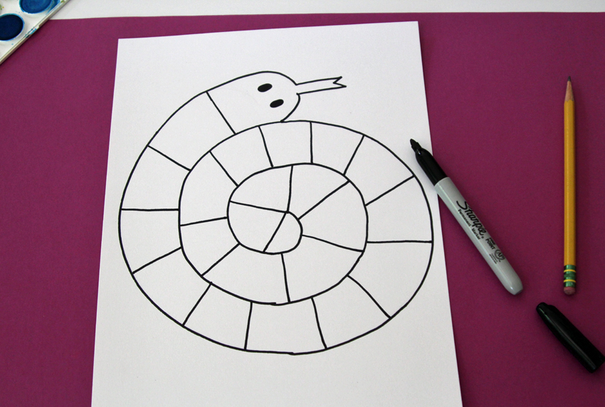 Colorful Spiral Doodle Snakes and Snails - Make and Takes