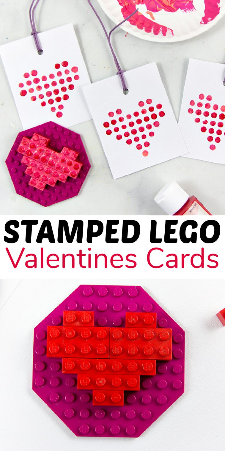 Stamped LEGO Valentines Cards for Kids - Make and Takes