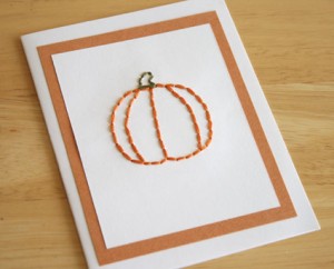 Pumpkin Stitched Card Pattern - Make and Takes