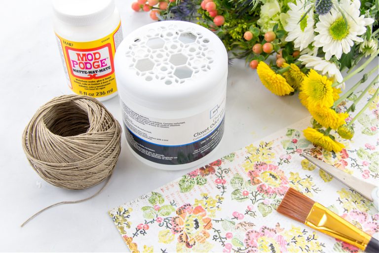 Repurposing Plastic Odor Eliminator Containers for Flowers - MAT
