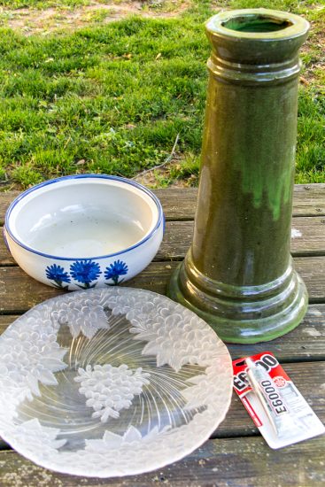 DIY Bird Bath Using Repurposed Items - Make and Takes