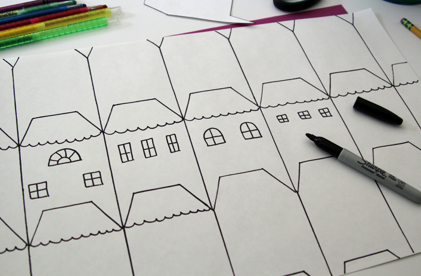 Exploring Tessellations with Houses to Draw and Color - Make and Takes
