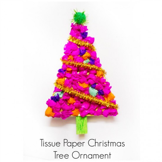 Tissue Paper Tree Ornament - Make and Takes