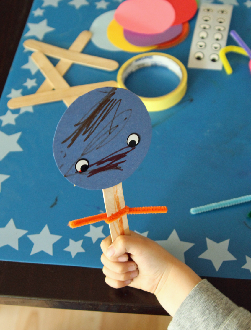 Stick Puppet Art Invitation for Toddlers - Make and Takes