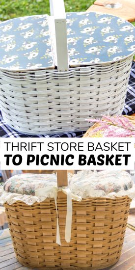 How to Turn an Ordinary Basket Into a DIY Picnic Basket - Make and Takes