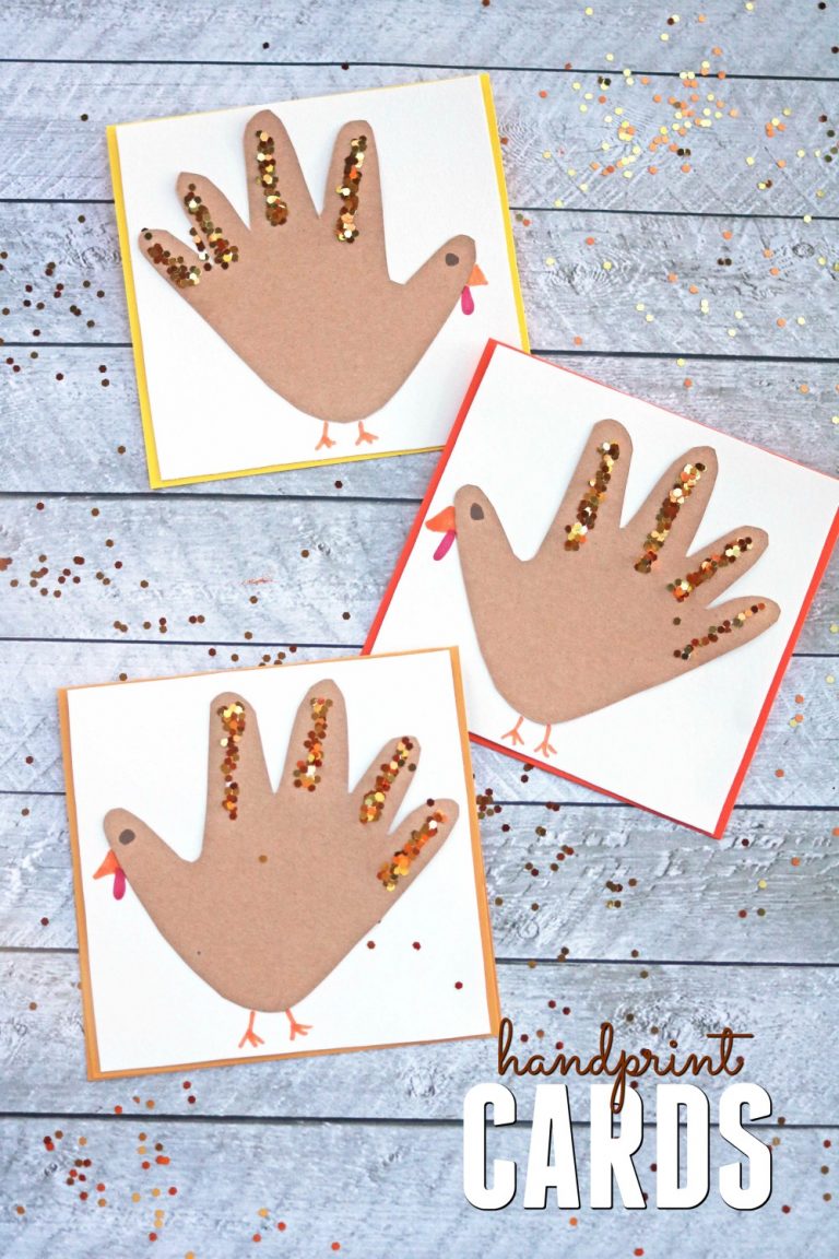 Handprint Turkey Cards Kids Craft - Make and Takes
