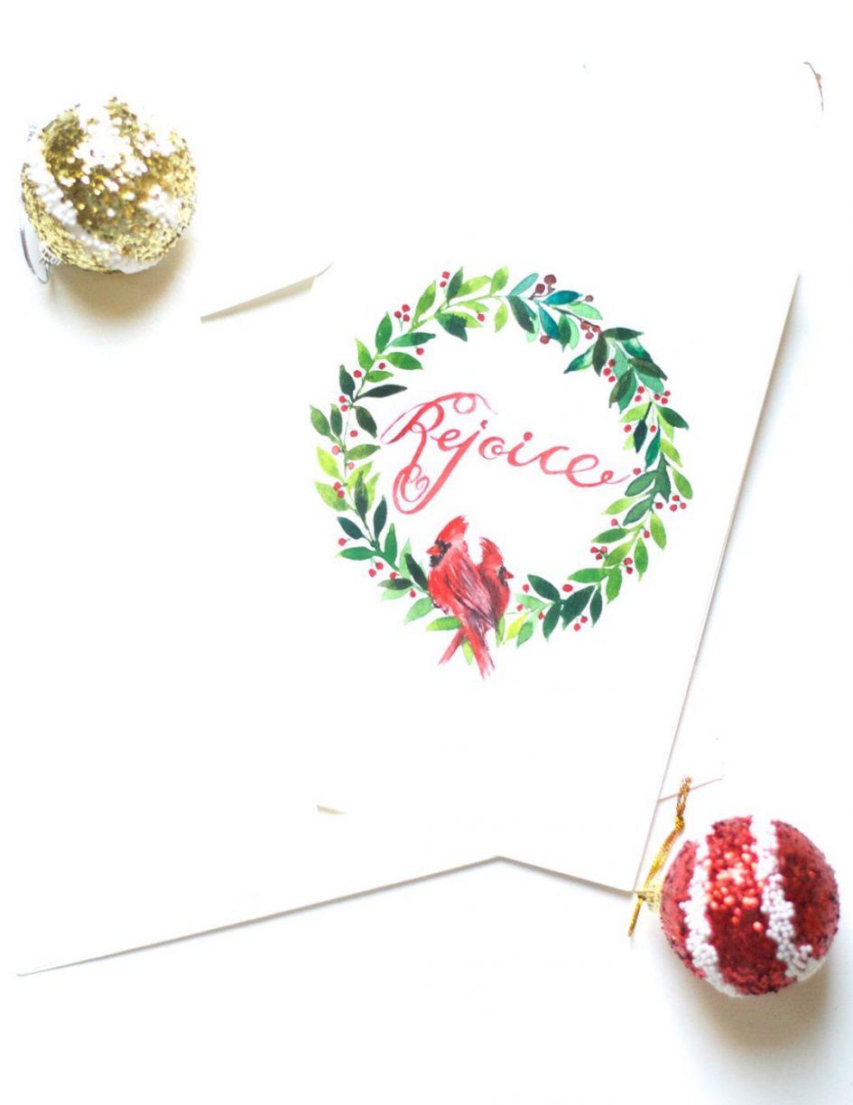 7 DIY Holiday Watercolor Cards to Send Out to Friends - Make and Takes
