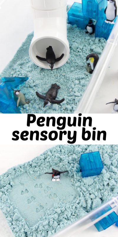Winter Penguin Sensory Bin - Make and Takes