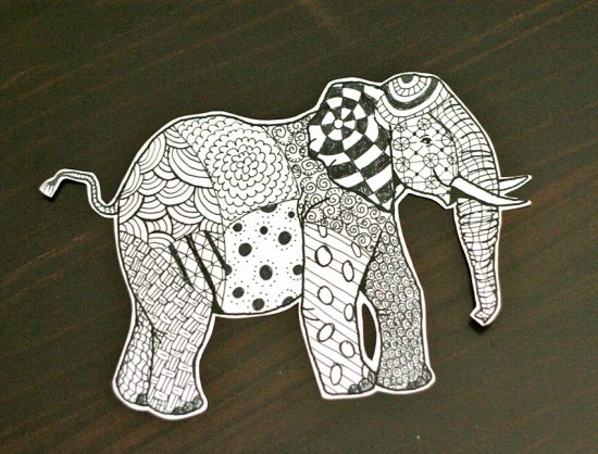 Drawing Zentangle Elephants - Make and Takes
