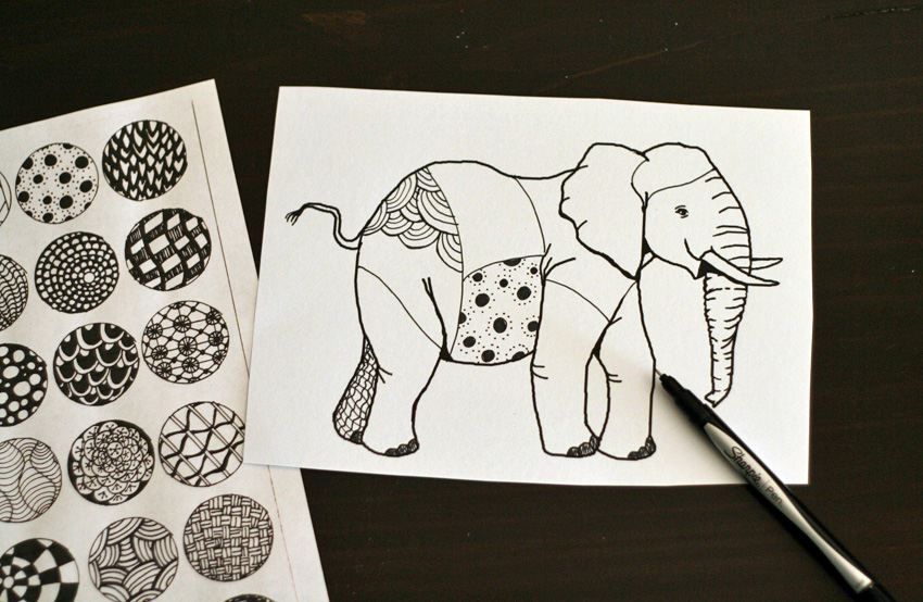 Drawing Zentangle Elephants - Make and Takes